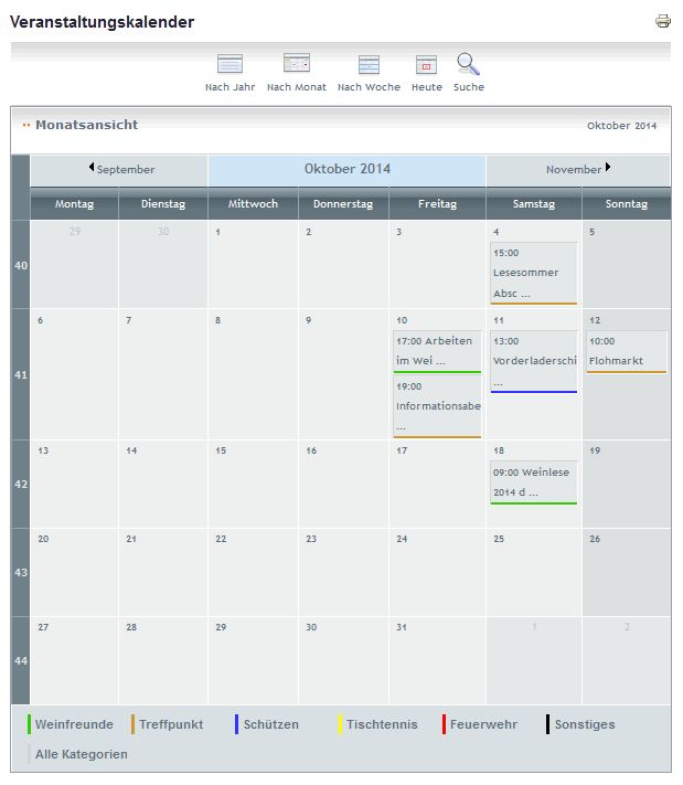 Neudorf - Veranst.-Kal. nutzen